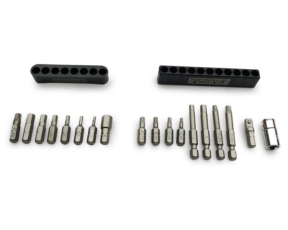 Pedro's Torque Bit Set II 18 bits, Unbrako, Torx og adapter - Deler